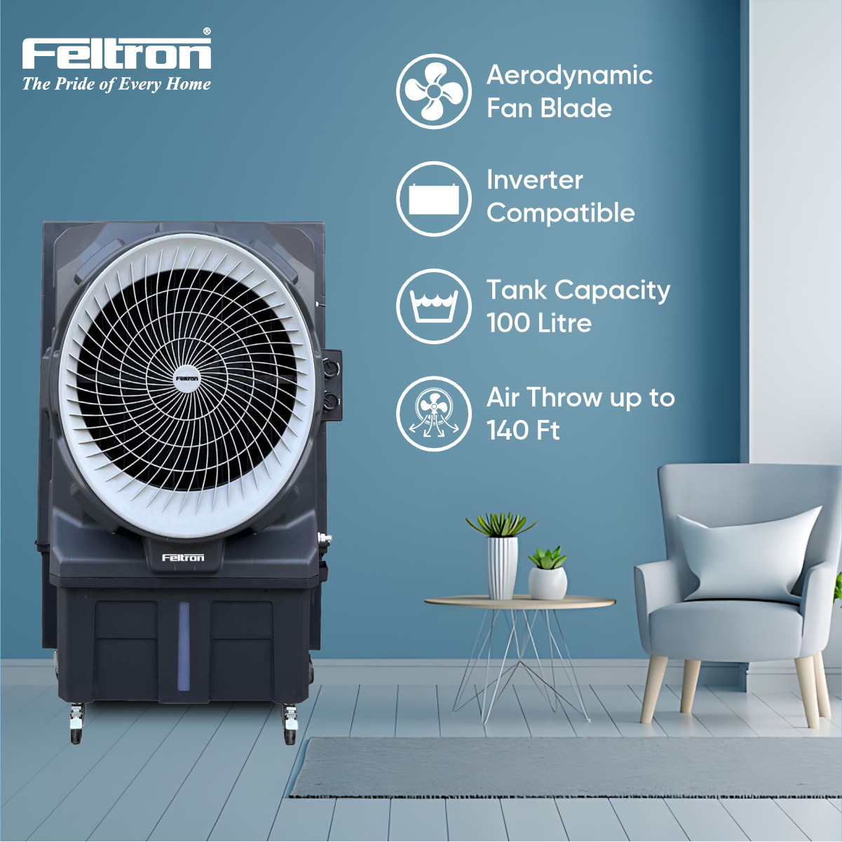 Feltron 100 Ltr Commercial Air Cooler (Jumbo)