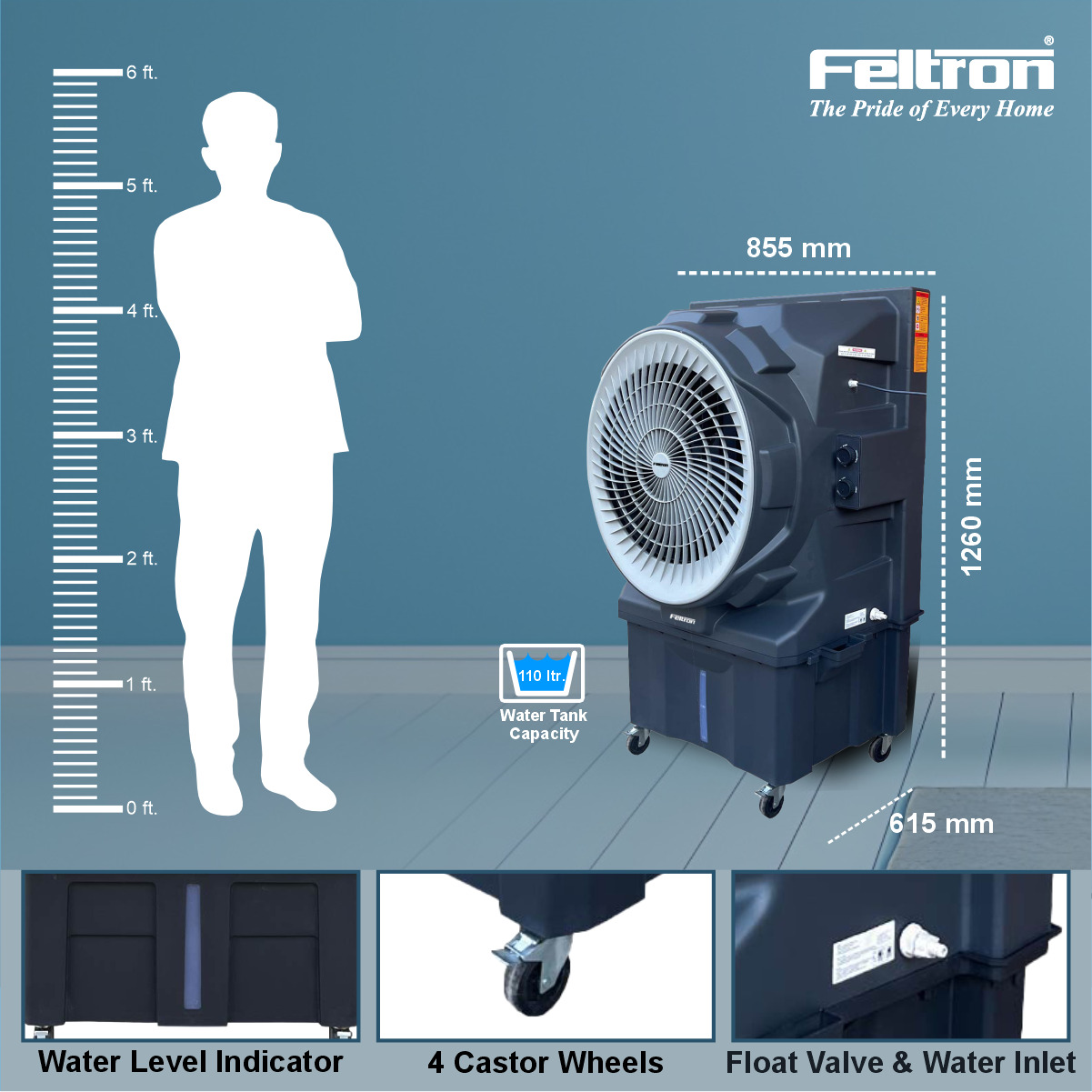 Feltron 110 Ltr Commercial Air Cooler (Jumbo)