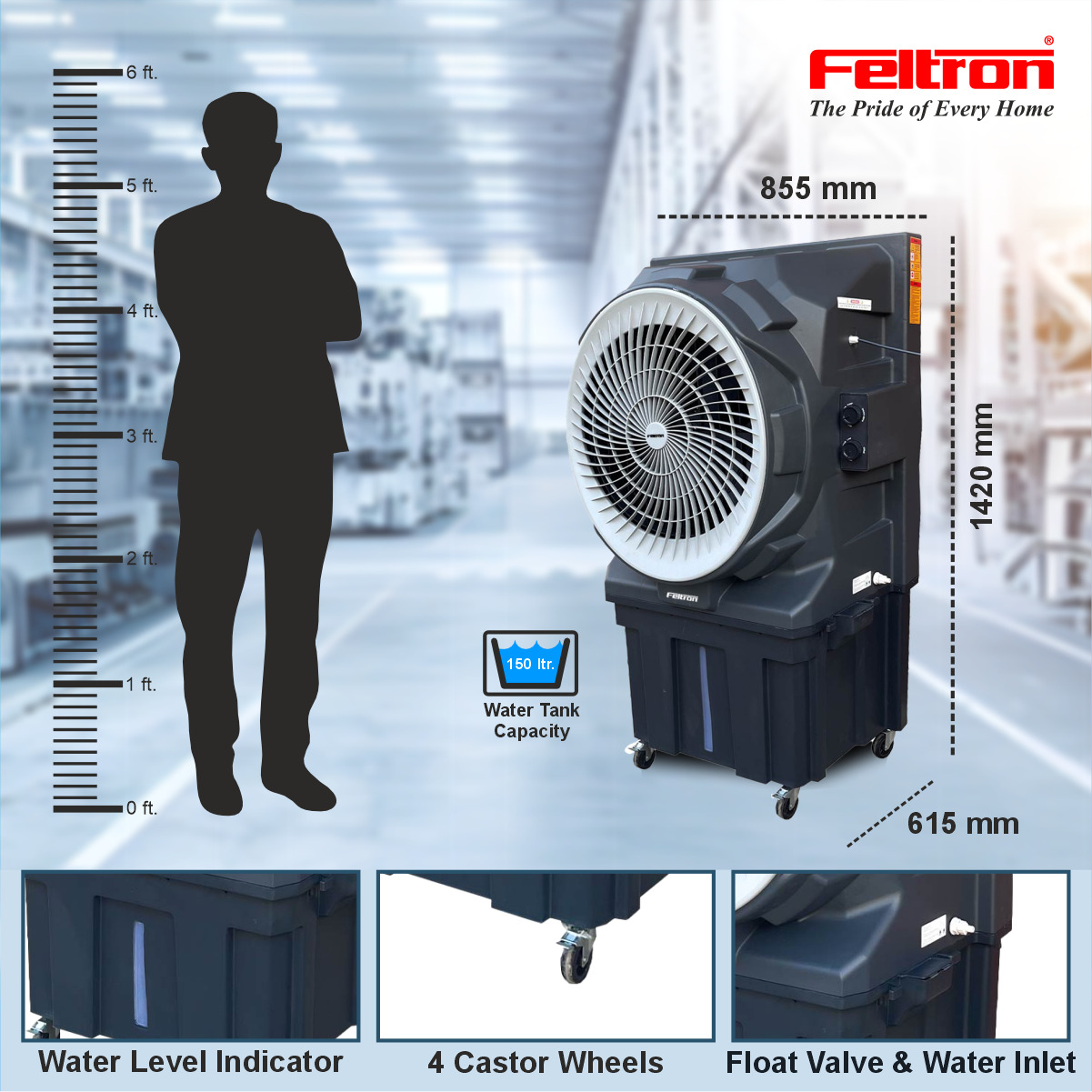Feltron 150 Ltr Commercial Air Cooler (Jumbo)